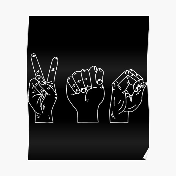 "Hand Sign For Deaf People Sign Language Hands ASL" Poster by ...
