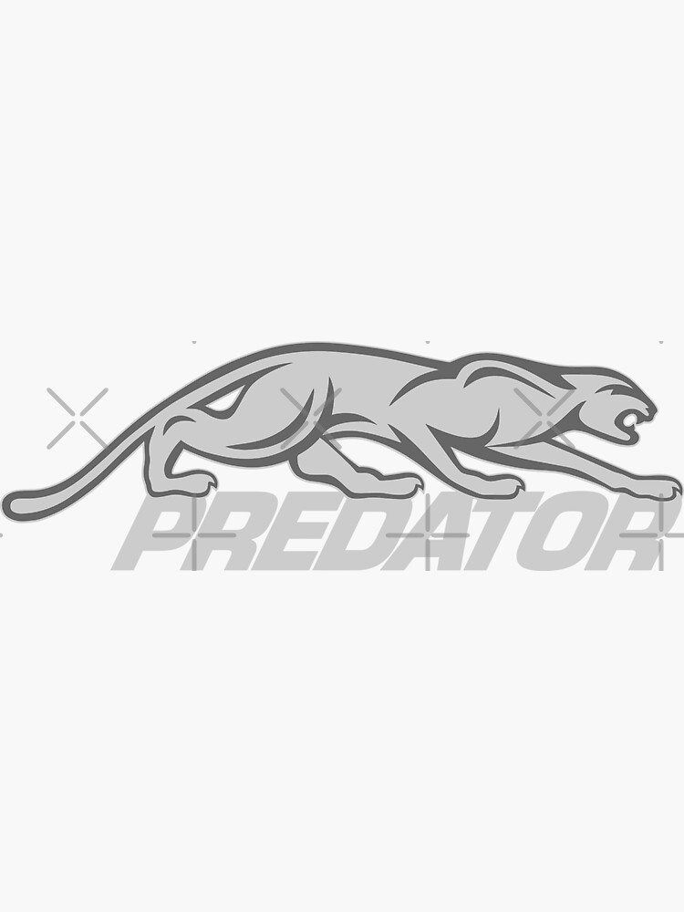 "PREDATOR CUES LOGO GRAY" Sticker by diego75bcn | Redbubble
