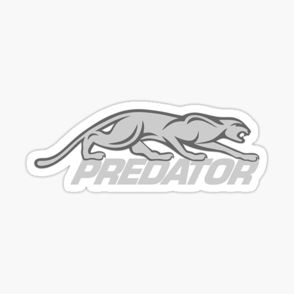 "PREDATOR CUES LOGO GRAY" Sticker by diego75bcn | Redbubble