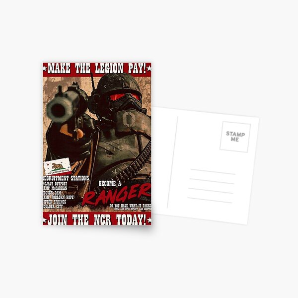 "Fallout NCR Ranger Propaganda Poster" Postcard for Sale by ...