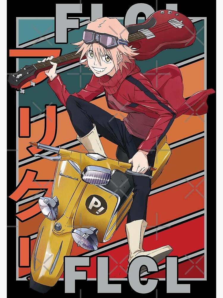 Póster Haruko Haruhara Fooly Cooly Furi Kuri Flcl Diseño De Paleta De Colores Vintage De