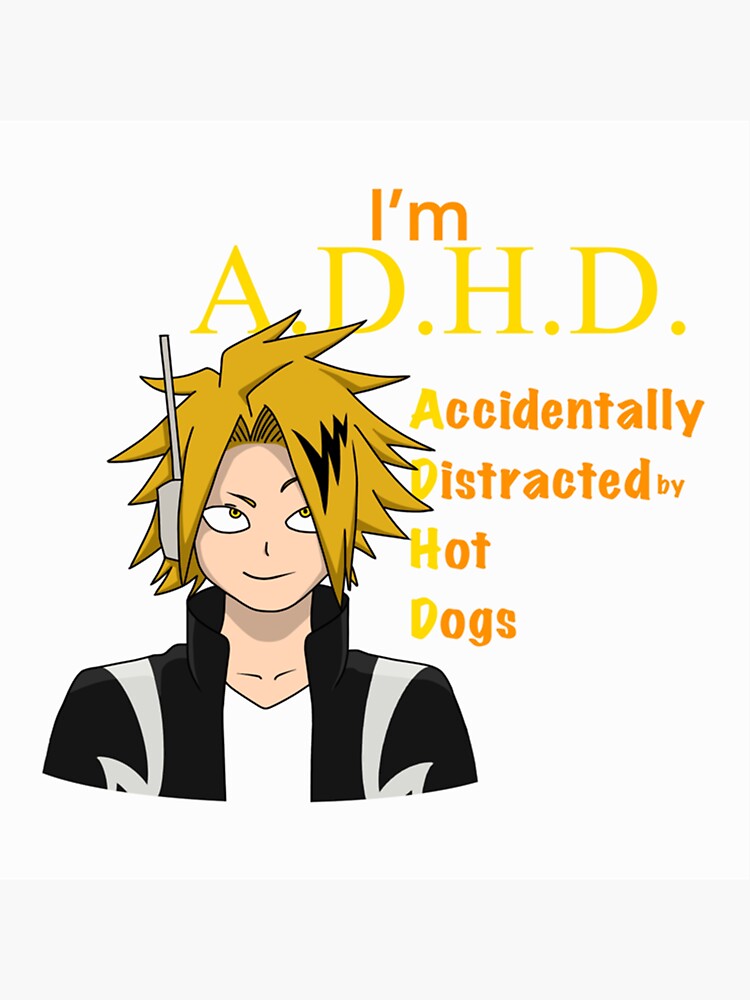 "ADHD Denki Kaminari Classic ." Sticker by lanikatheri | Redbubble