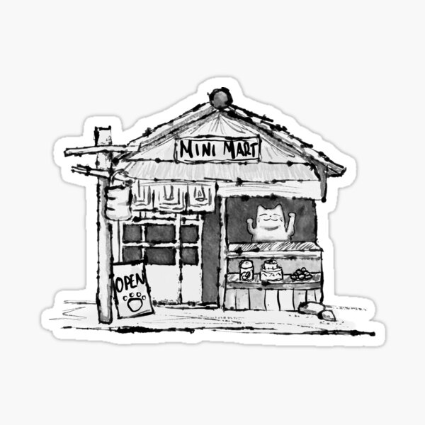 "Cat's Mini Mart" Sticker by HopeDiamond-Art | Redbubble