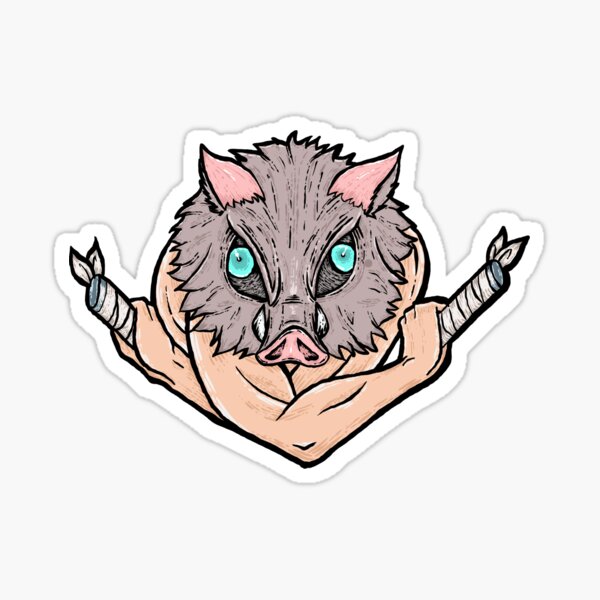 "Inosuke hashibira" Sticker by FarizCheck | Redbubble