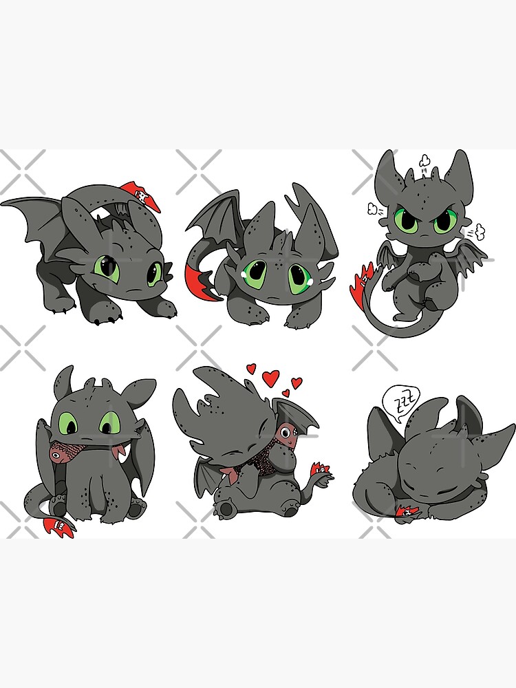 "Dragon emotion set, Baby Toothless, cartoon dragon night fury, how to ...
