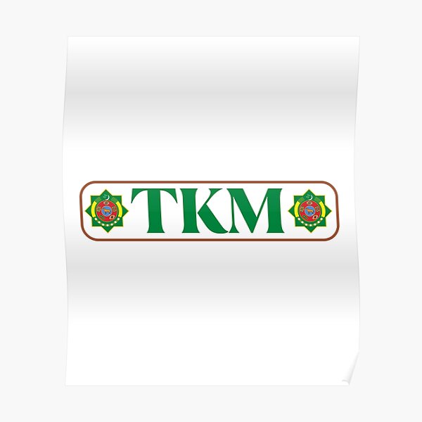 "TKM 3 Letter Code Turkmenistan" Poster by FedSherDesign | Redbubble