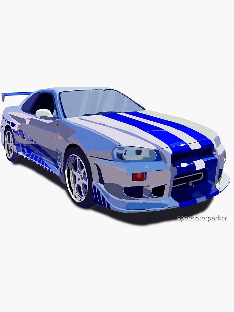 "Nissan Skyline GT-R (R34) " Sticker for Sale by speedsterparker ...