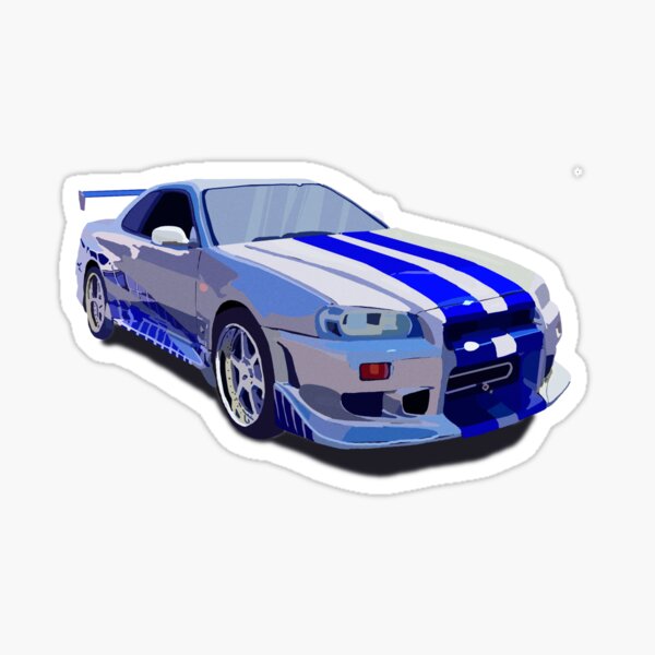"Nissan Skyline GT-R (R34) " Sticker by speedsterparker | Redbubble