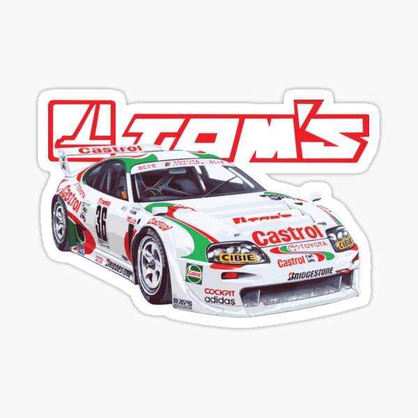 "Castrol TOM’s Supra supra mk4 2JZ-GTE jgtc GT500 gran turismo" Sticker ...