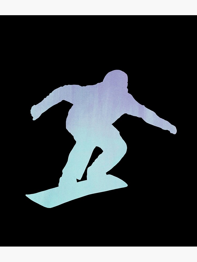 "Blue Snowboarder Silhouette" Poster for Sale by MoonLitFox | Redbubble