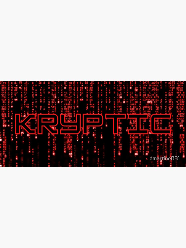 "Kryptic Matrix Red" Sticker by dmartine831 | Redbubble