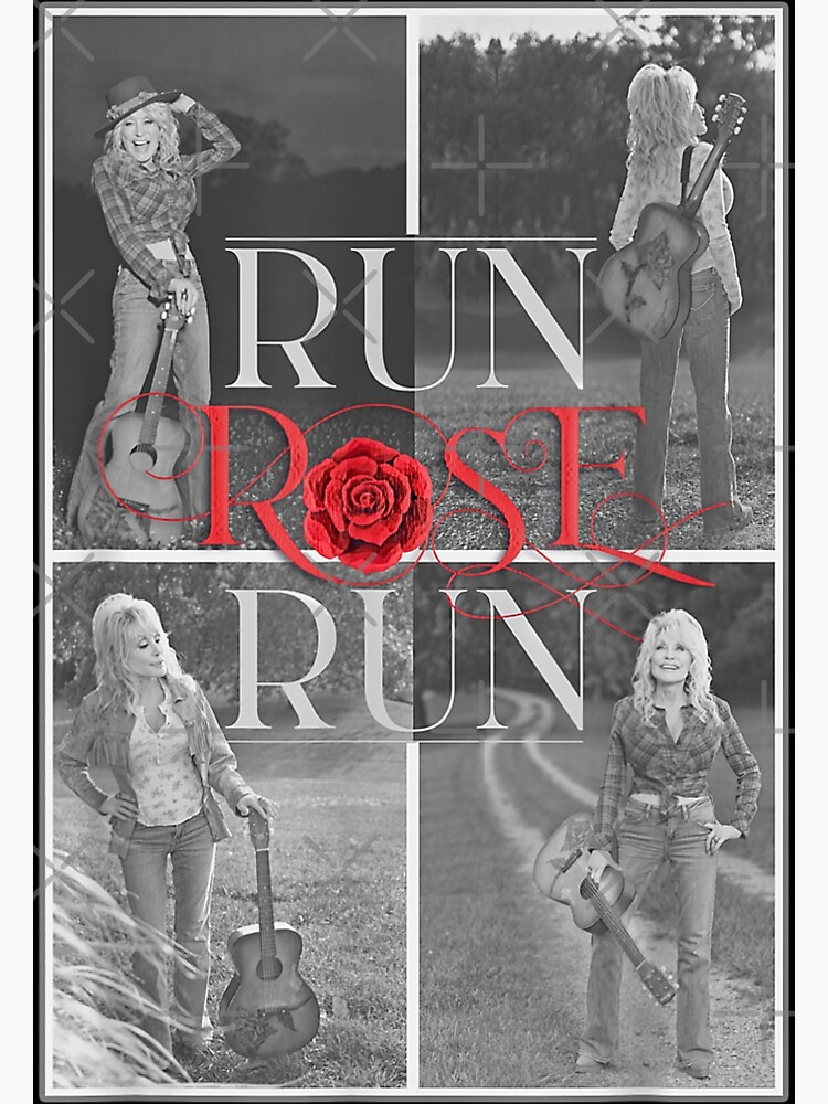 "Run Rose Run Black and White " Poster for Sale by CarolMarsh | Redbubble