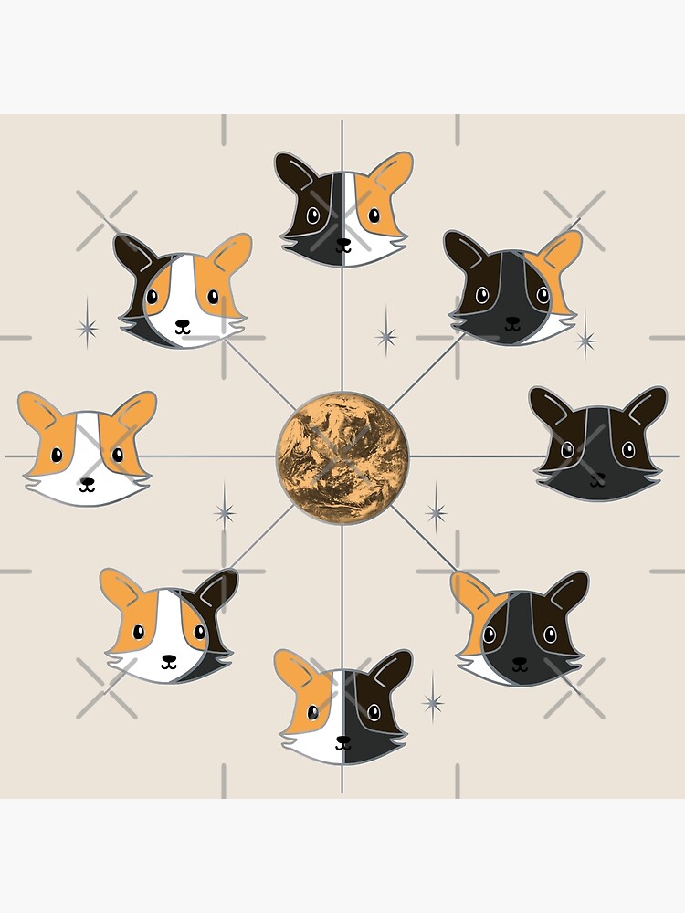 "Kawaii Corgi Phases of the Moon" Poster for Sale by The-Goods | Redbubble
