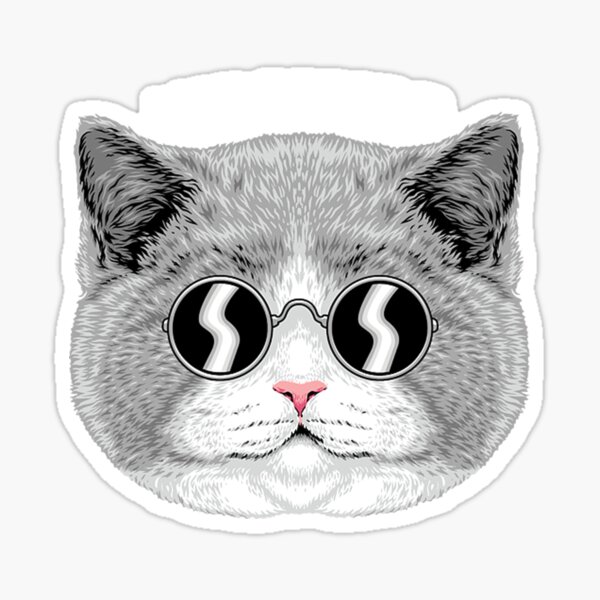 "hipspurr hipster cat glasses extravagant kitten" Sticker by ...
