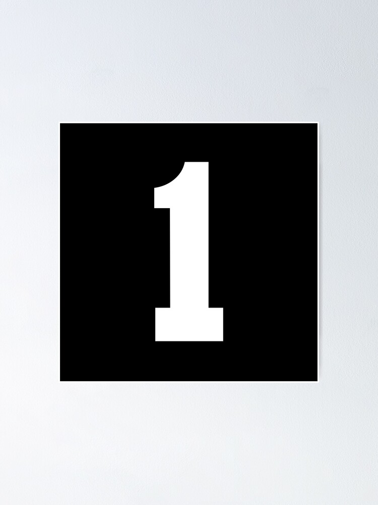 "Number 1, White one, Sports number 1" Poster for Sale by TheCultStuff ...