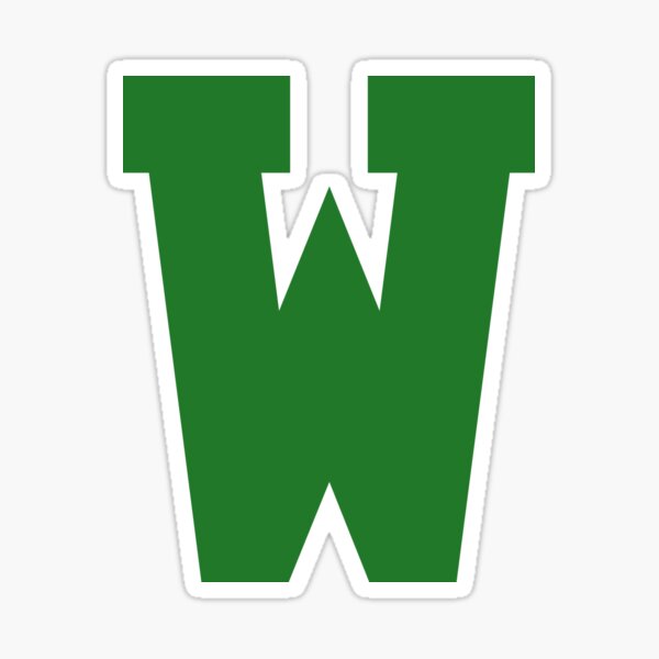 "Alphabet, Green W, Sports letter W" Sticker for Sale by TheCultStuff ...
