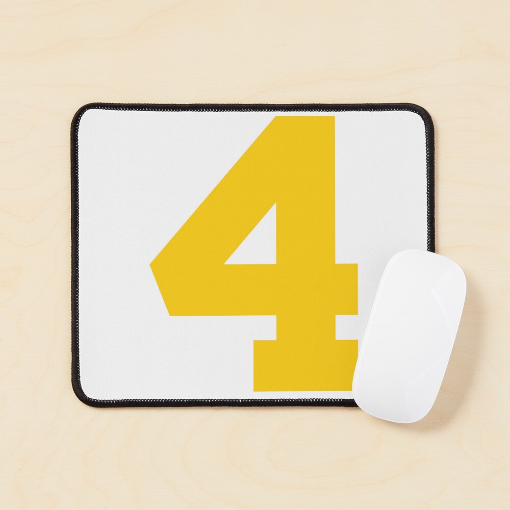 "Number 4, Yellow four, Sports number 4" Sticker for Sale by ...