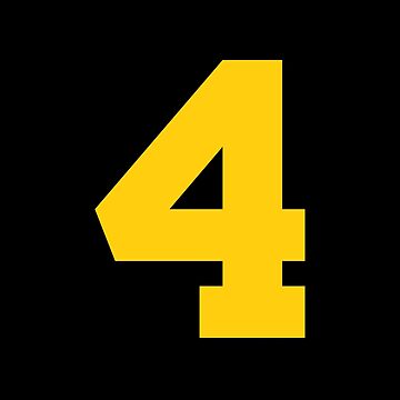 "Number 4, Yellow four, Sports number 4" Sticker for Sale by ...