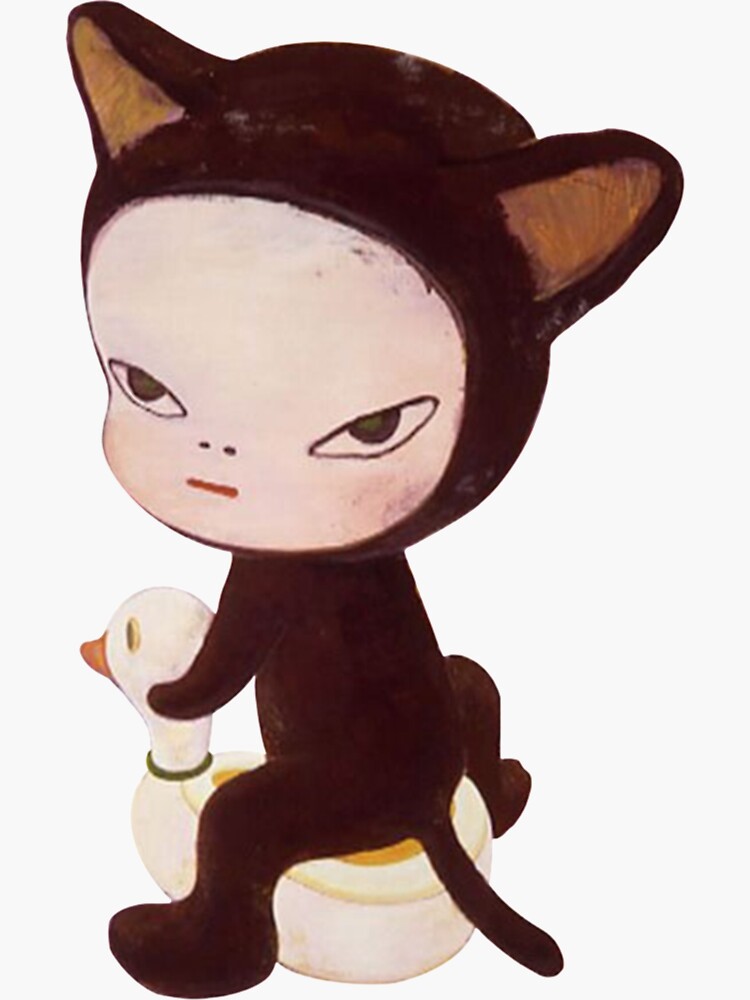 "yoshitomo nara cat " Sticker by AtaluneCosmoCo | Redbubble