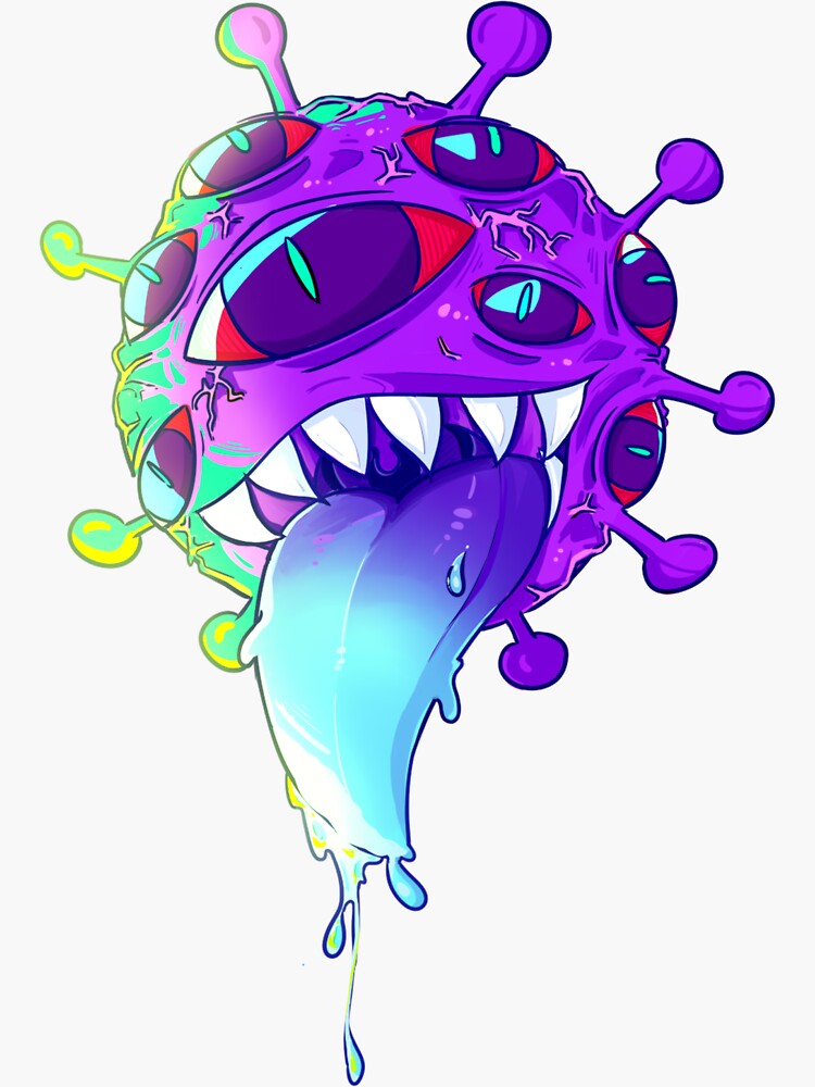 "Corona Virus Monster" Sticker by Noosastd | Redbubble