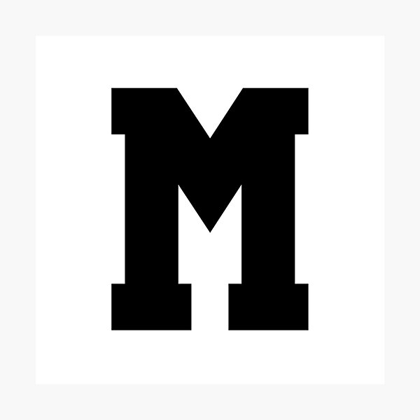 "Alphabet, Black M, Sports letter M" Photographic Print for Sale by ...