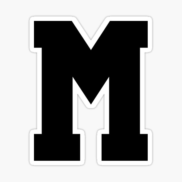 Pegatina for Sale con la obra «Alfabeto, M negra, letra deportiva M» de ...