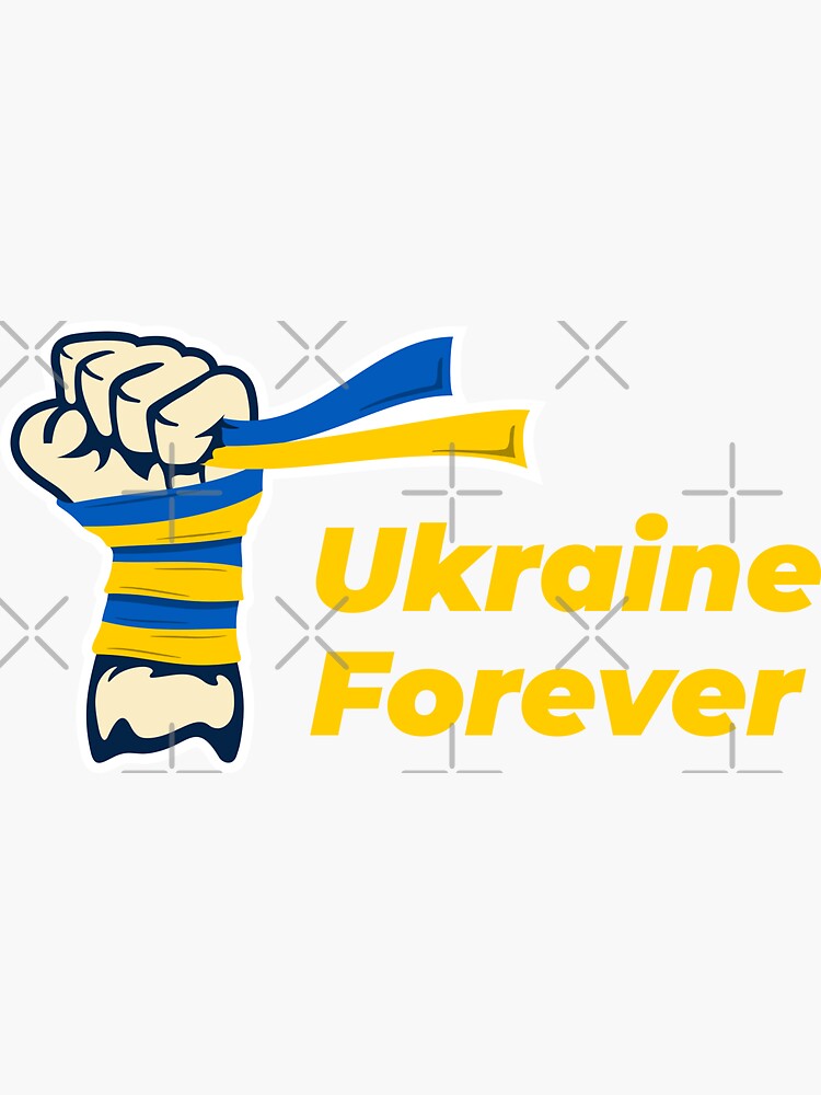 "Ukraine Forever. Freedom Ukraine. Save Ukraine." Sticker by Kartashova ...