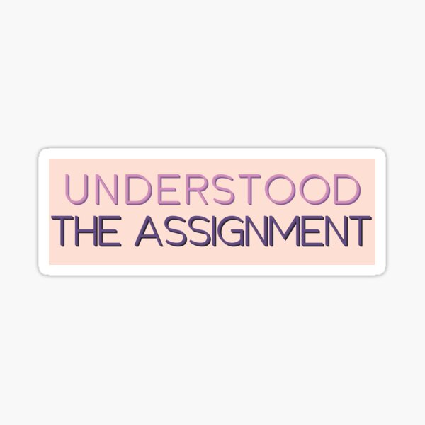 "Understood The Assignment101" Sticker by bigpinkbanana | Redbubble