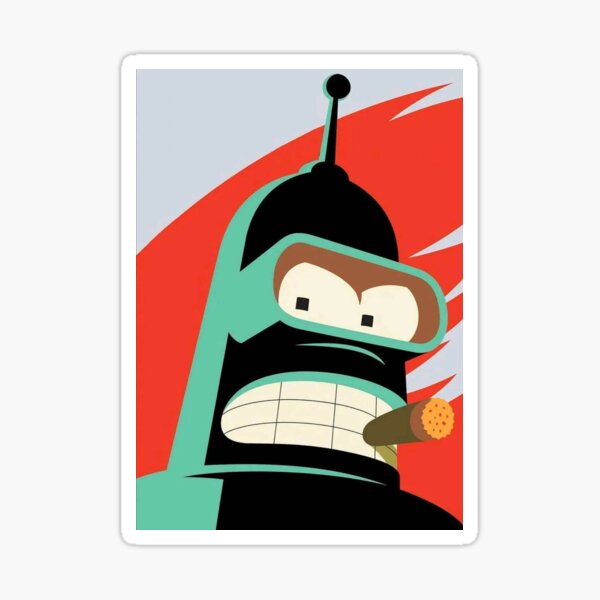 "Futurama Bender Art" Sticker by JanRezny | Redbubble
