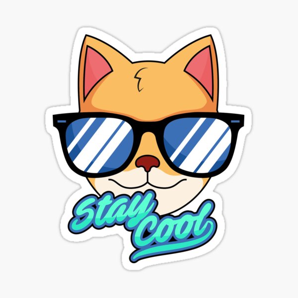"Cuddly Creatures -Stay Cool Cat - Classic T-Shirt" Sticker for Sale by ...