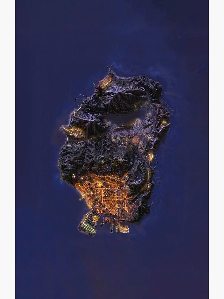 "GTA V Night Map" Poster by JanRezny | Redbubble