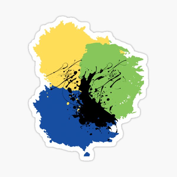 "Yellow, Green, Blue Splash Gradation Color" Sticker by KiyaZtore ...