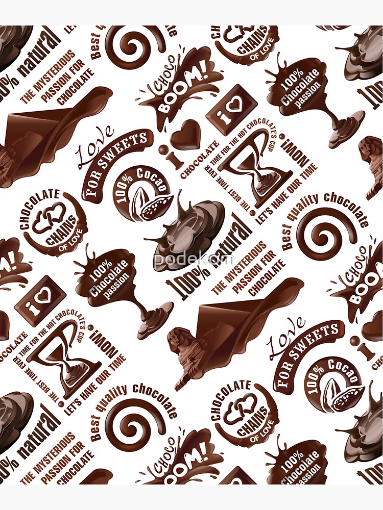 "Chocolate Seamless Pattern - Luxury Brown Color" Sticker by podekom ...