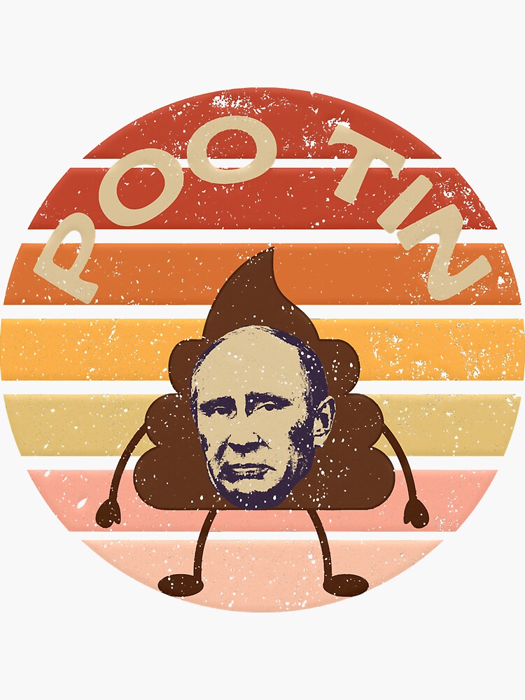 "Vladimir Poo tin funny joke retro - pootin retro vintage Sticker ...