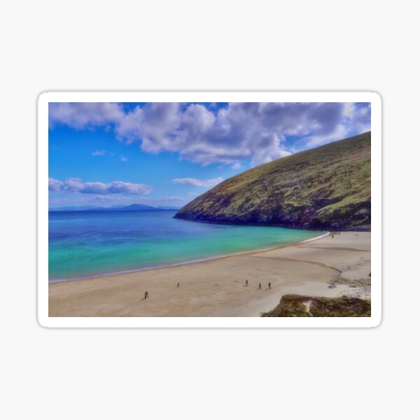 "Walkers On Keem Beach, Achill Island Feted By The Green Atlantic Ocean ...
