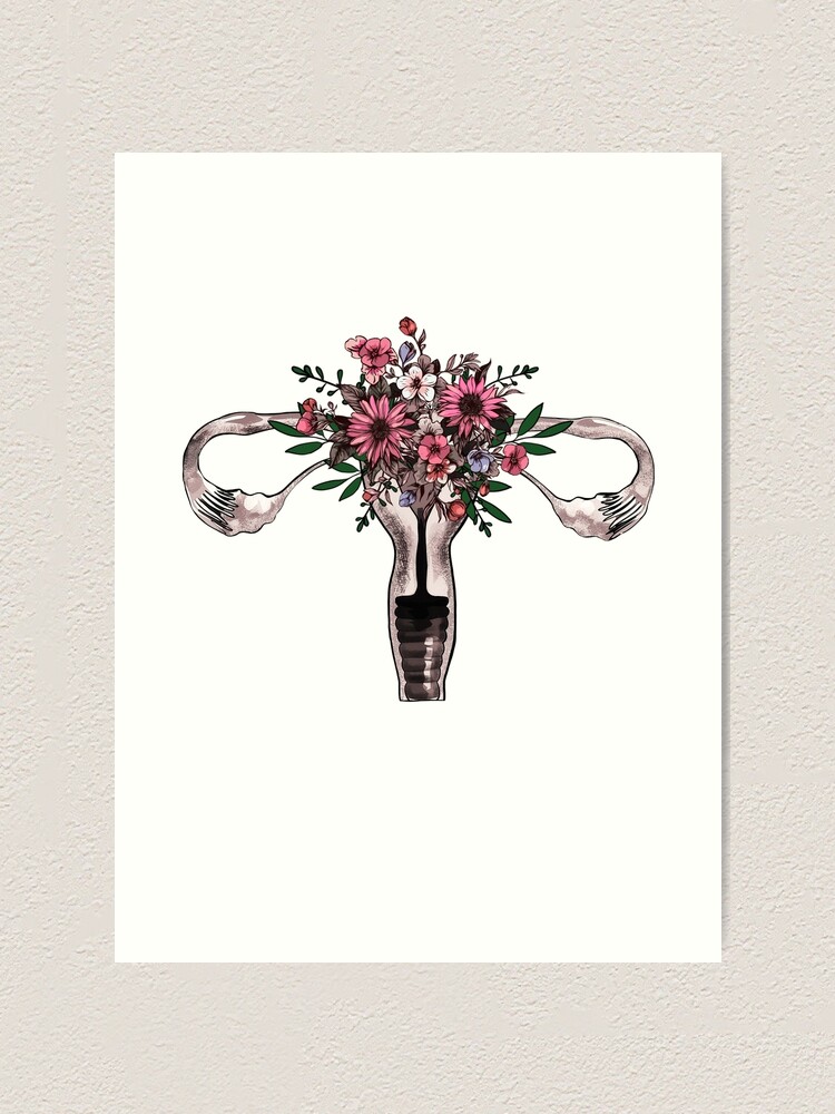 "Floral Uterus with flowers, Feminist, femminism, uteruses, girl, women ...