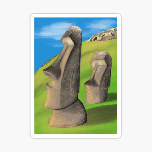 "Moai statues " Sticker by PressShana | Redbubble