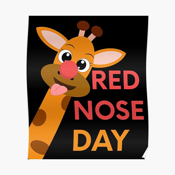 "Happy Red NOSE day 2022, Clown red nose, Funny face red nose, Giraffe ...