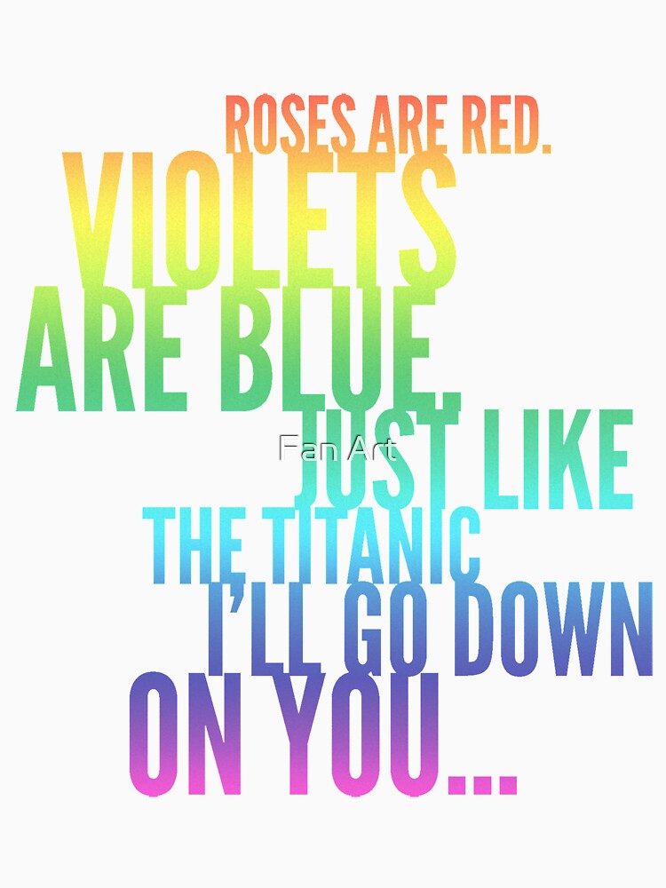 "Roses Are Red Rude Funny Poem Joke" T-shirt by Cudge82 | Redbubble ...