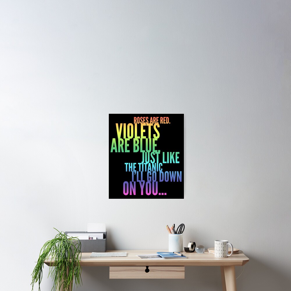 "Roses Are Red Rude Funny Poem Joke" Poster for Sale by Cudge82 | Redbubble