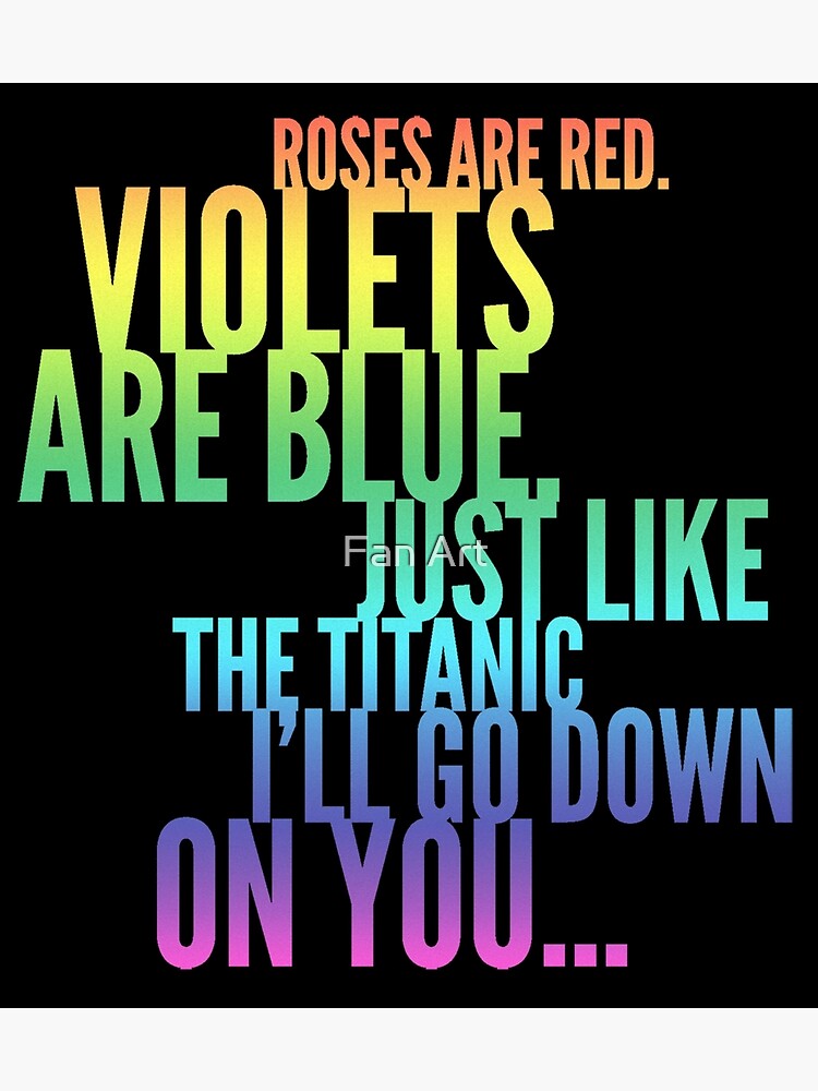 "Roses Are Red Rude Funny Poem Joke" Poster for Sale by Cudge82 | Redbubble