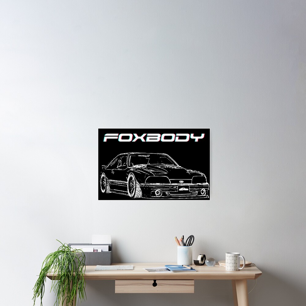 "Third Gen Mustang Foxbody Fox Body Custom Line Art " Poster for Sale ...