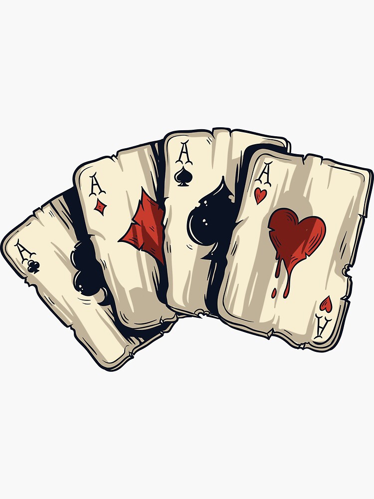 "Four Aces" Sticker for Sale by Printomatic | Redbubble