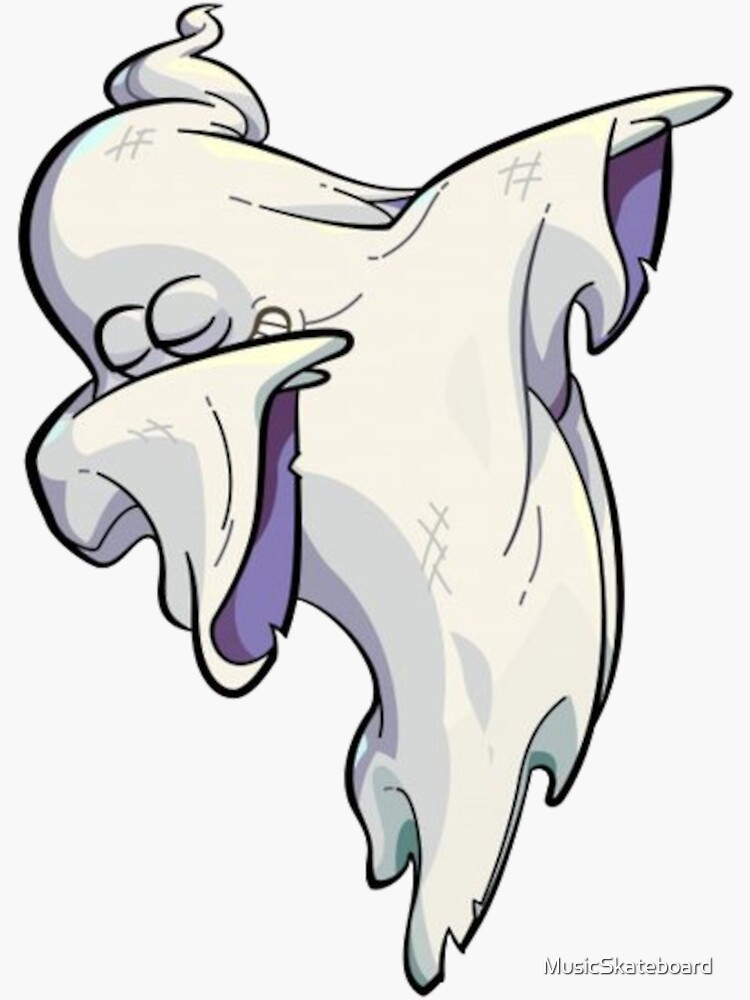 "Ghost doing the dab dabbing move" Sticker by MusicSkateboard | Redbubble