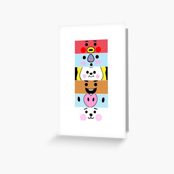 "BT21 Character Faces" Greeting Card by Color-Toonix | Redbubble