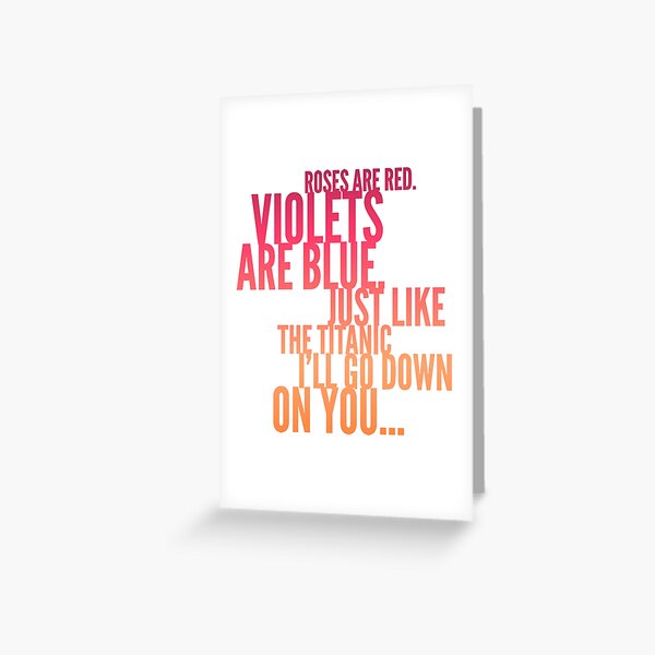 "Roses Are Red Rude Funny Poem Joke" Greeting Card by Cudge82 | Redbubble