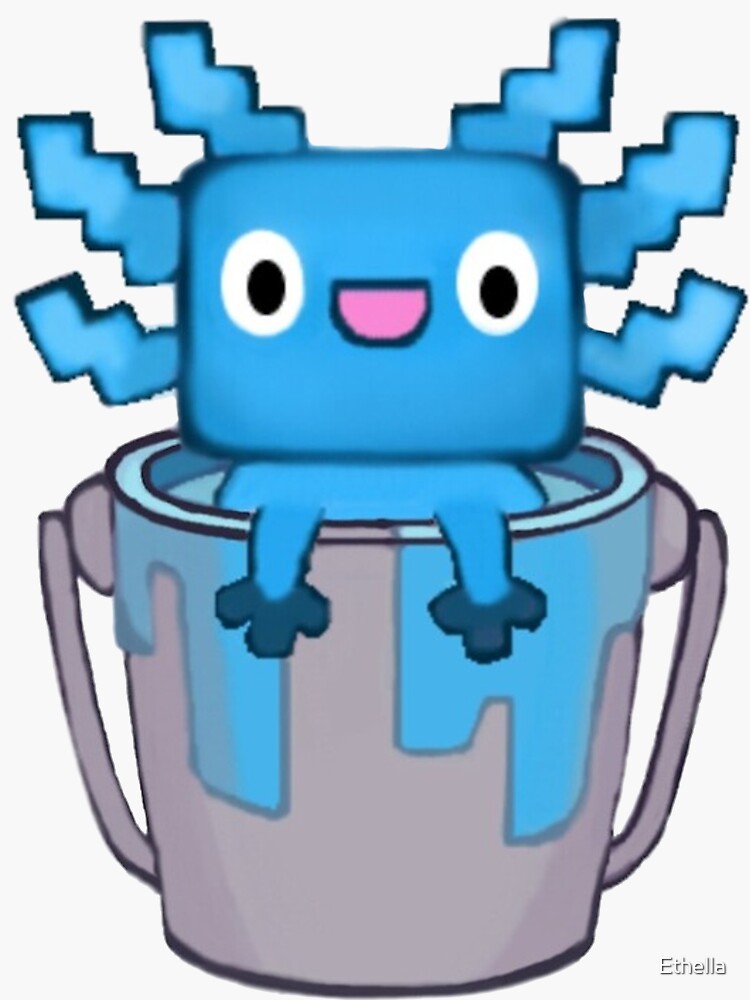"Axolotl Bucket" Sticker by Ethella | Redbubble