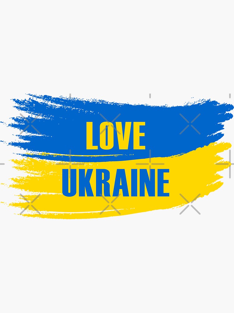 "Love Ukraine. Ukrainian flag." Sticker by ArtNataliia | Redbubble