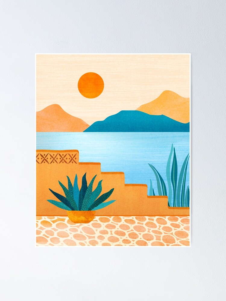 "Baja Sunset Landscape" Poster for Sale by moderntropical | Redbubble