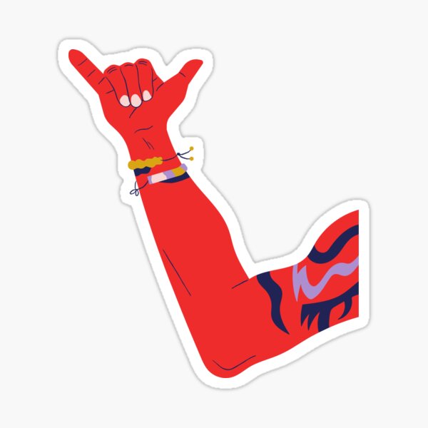 "Muscular Arm Doing Hang Ten" Sticker by Fify1 | Redbubble